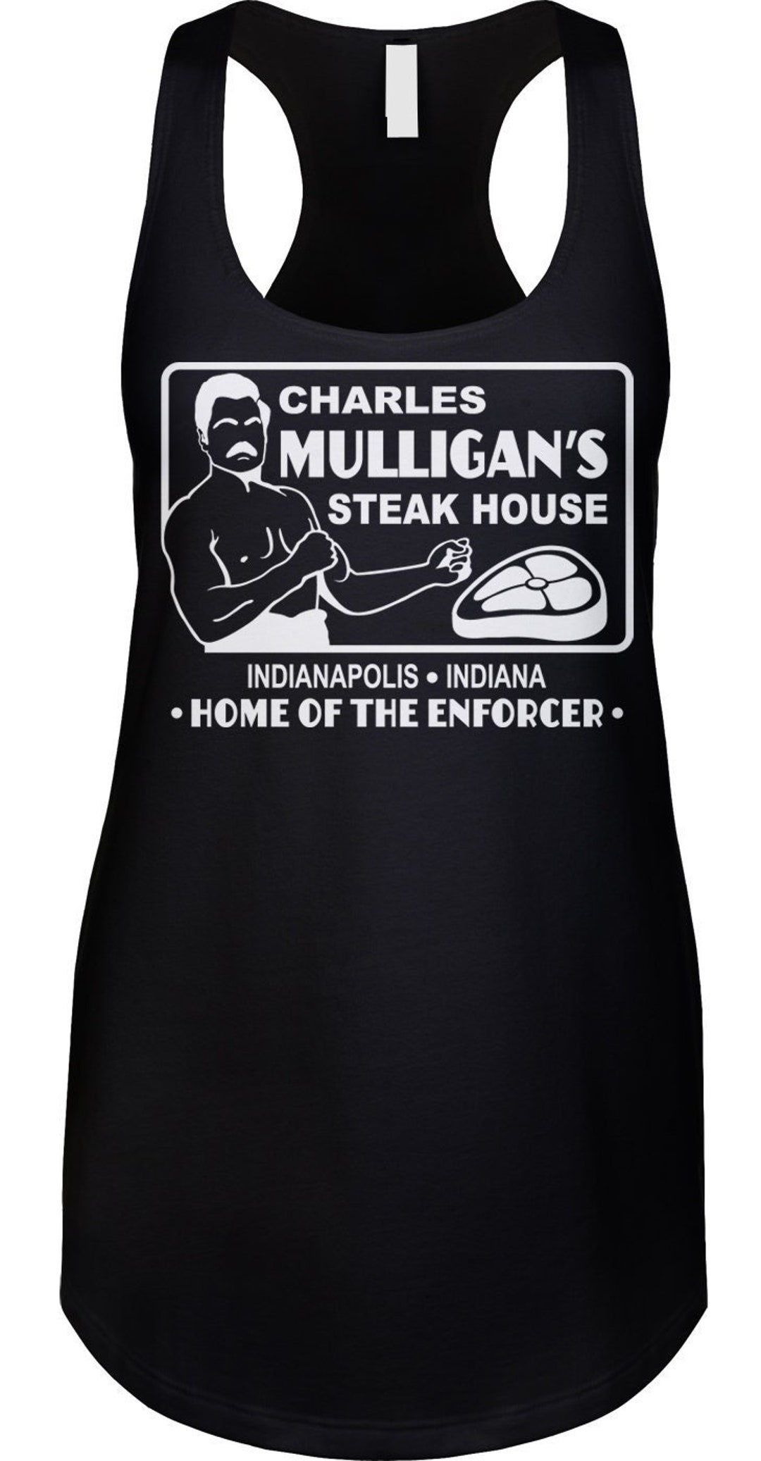 Charles Mulligan's Steakhouse Ladies Racerback Tank Top Funny, Pop Culture Shirt - Etsy