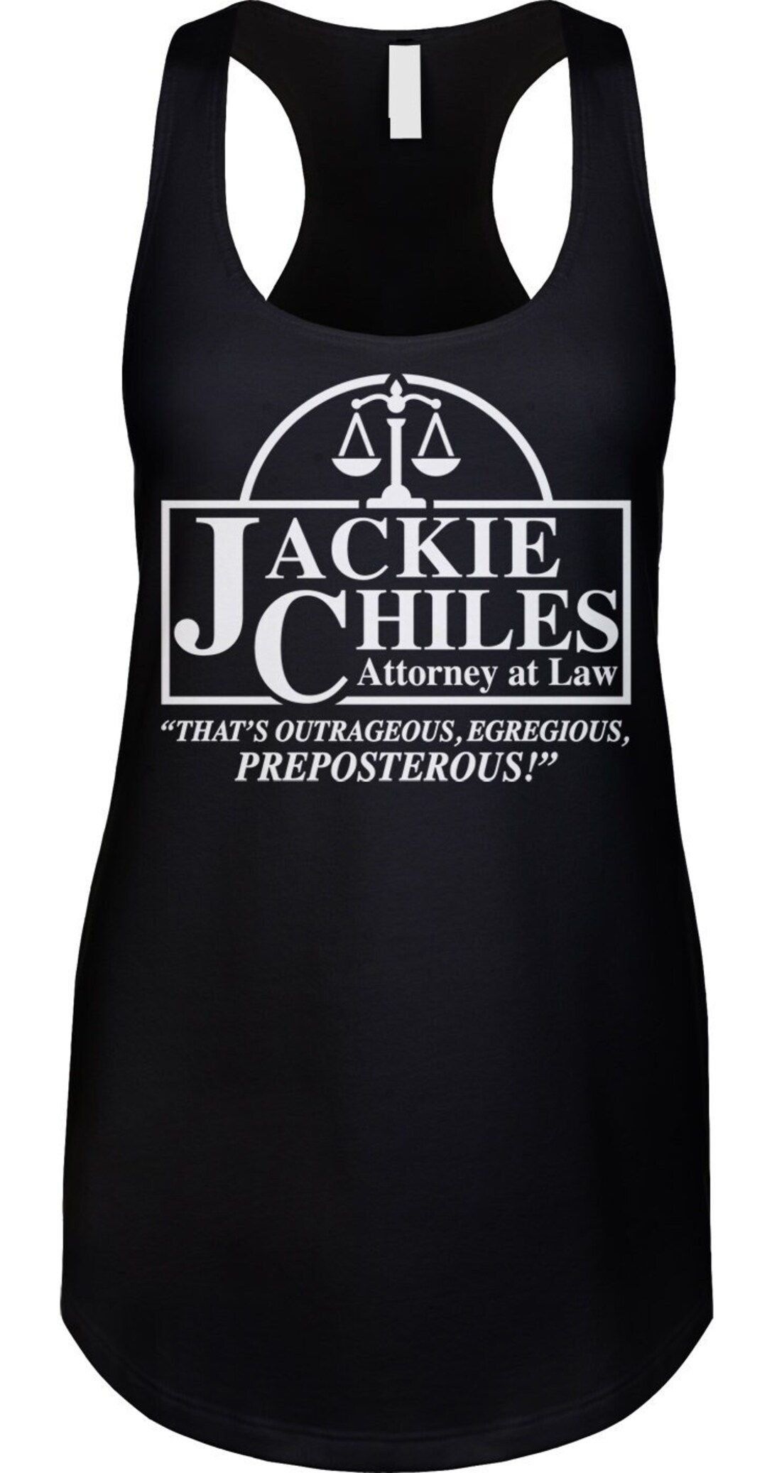 Jackie Chiles Attorney at Law Ladies Racerback Tank Top -funny Pop ...