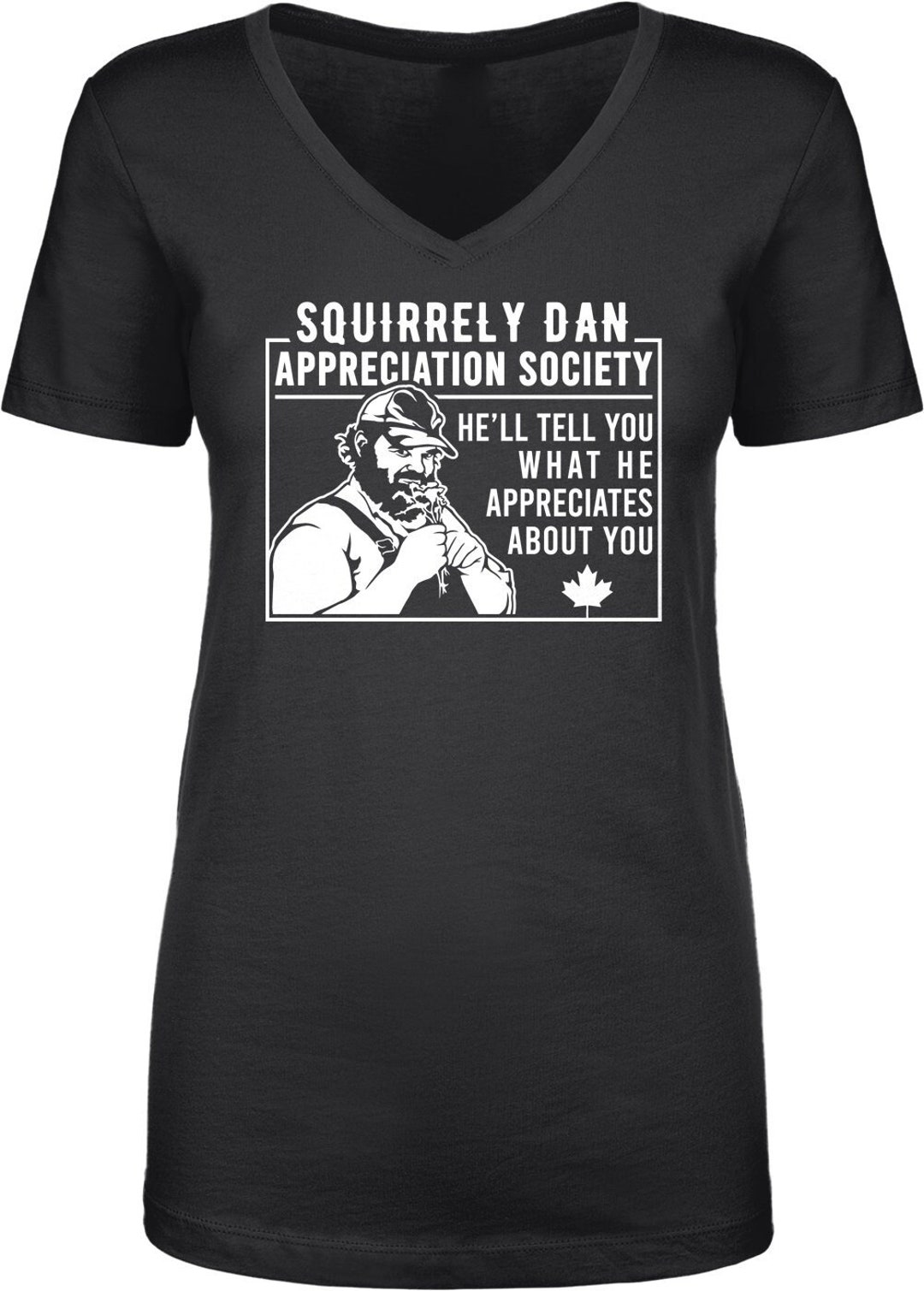 Squirrely Dan Appreciation Society Ladies Crewneck or V-neck T-shirt ...