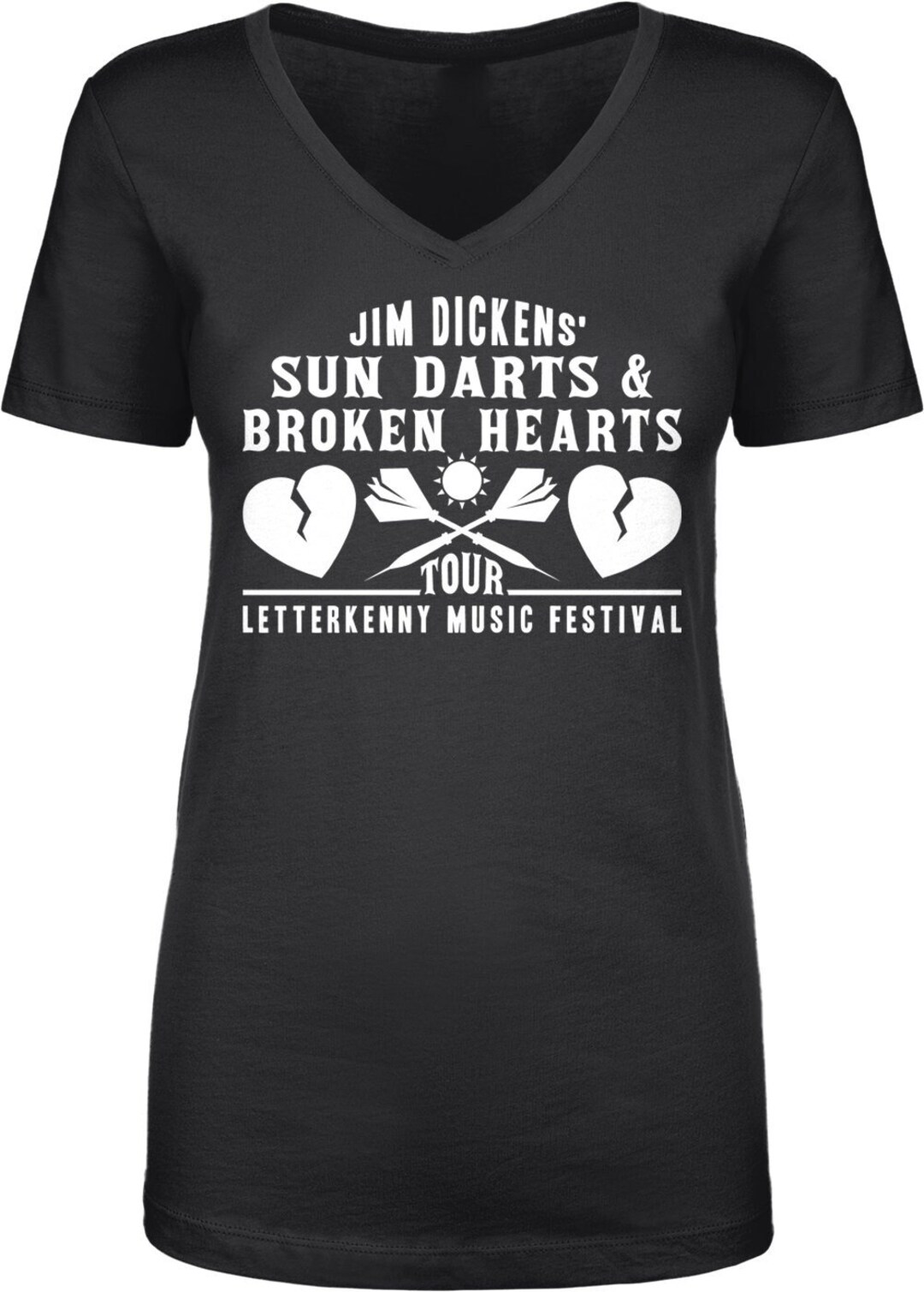 Jim Dickens' Sun Darts & Broken Hearts Tour Ladies Crewneck or V-neck T ...