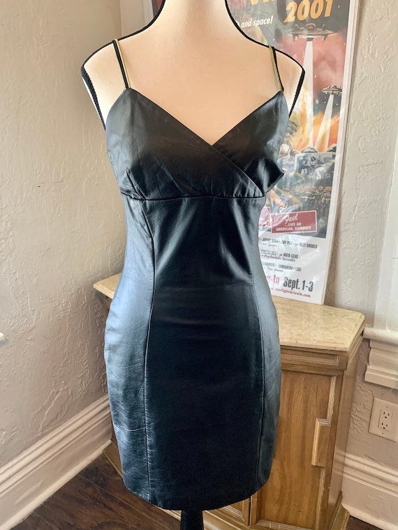 Vintage 1980s leather dress - Gem
