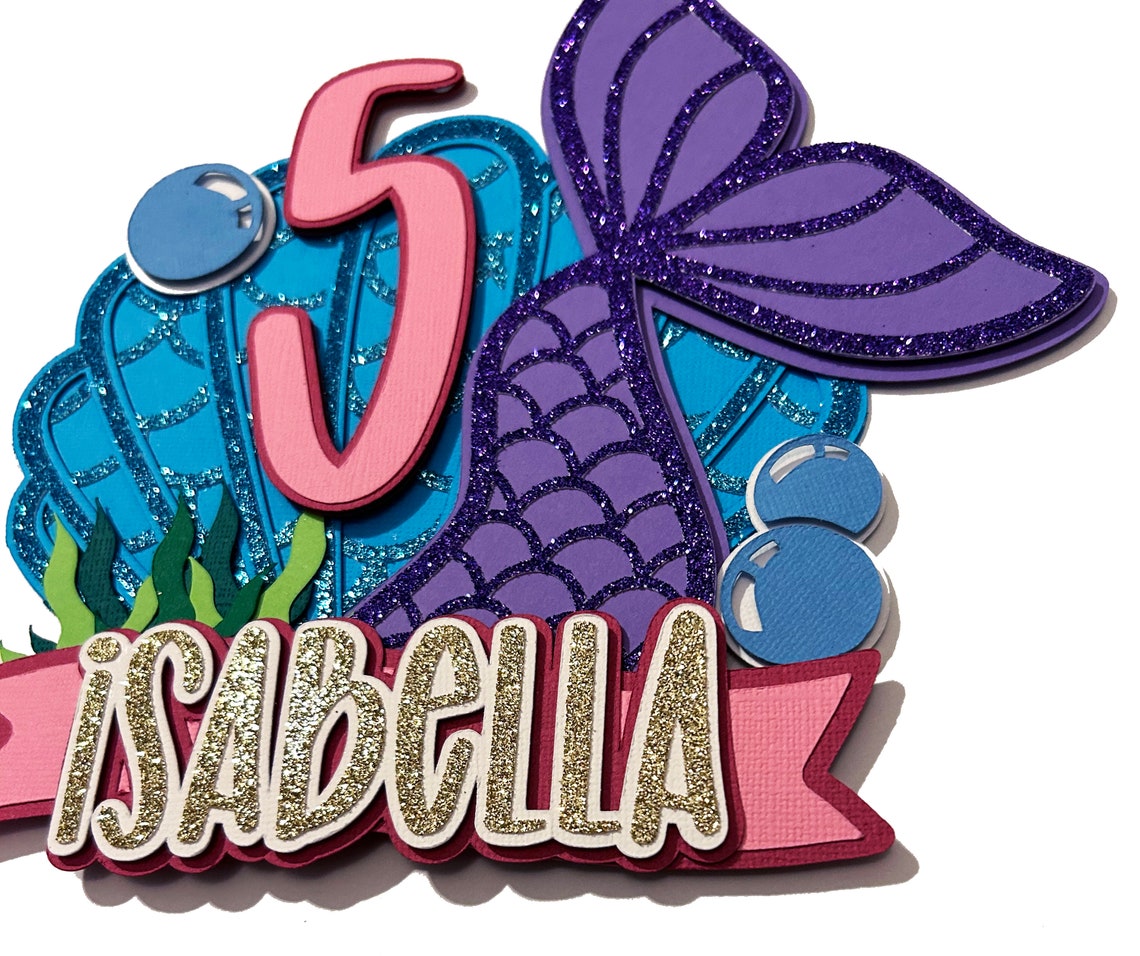 Mermaid Cake Topper Mermaid Birthday Cake Topper Mermaid Birthday Party ...