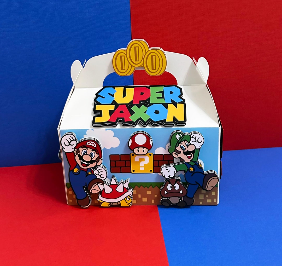 Super Mario Treat Box Mario Birthday Box Super Mario Party Box Mario ...