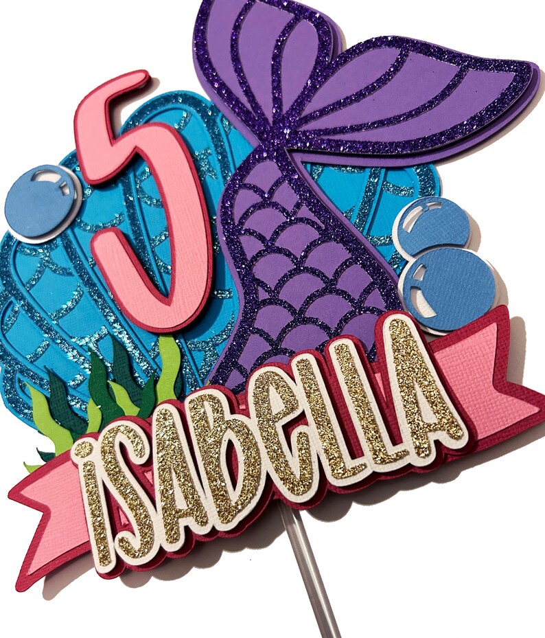 Mermaid Cake Topper Mermaid Birthday Cake Topper Mermaid Birthday Party ...