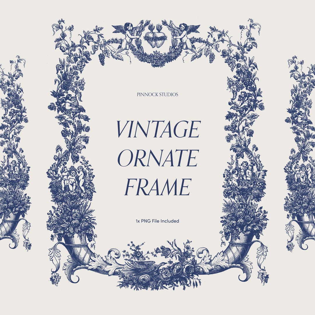 High Baroque Frames | Png | Wedding Invite Frame | Vintage Floral Frame ...