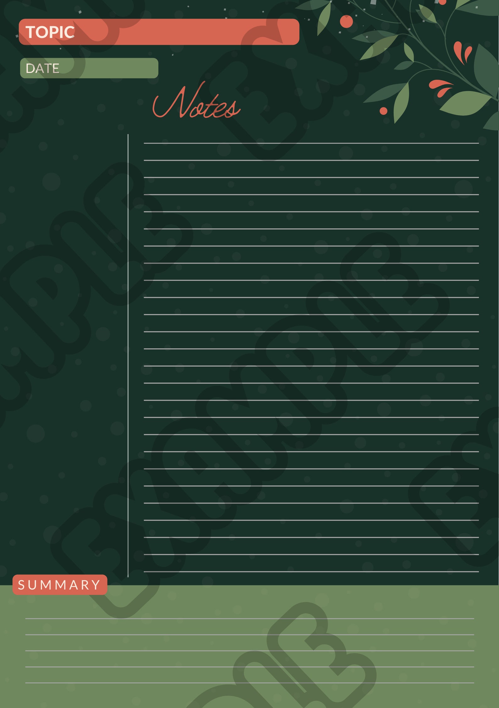 A5 Holiday Digital Notebook Template || Christmas Themed Cornell Notes ...