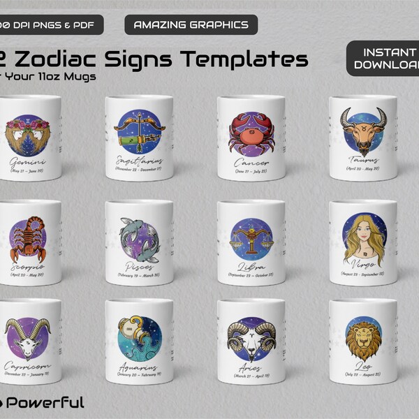 Zodiac Mugs - Etsy
