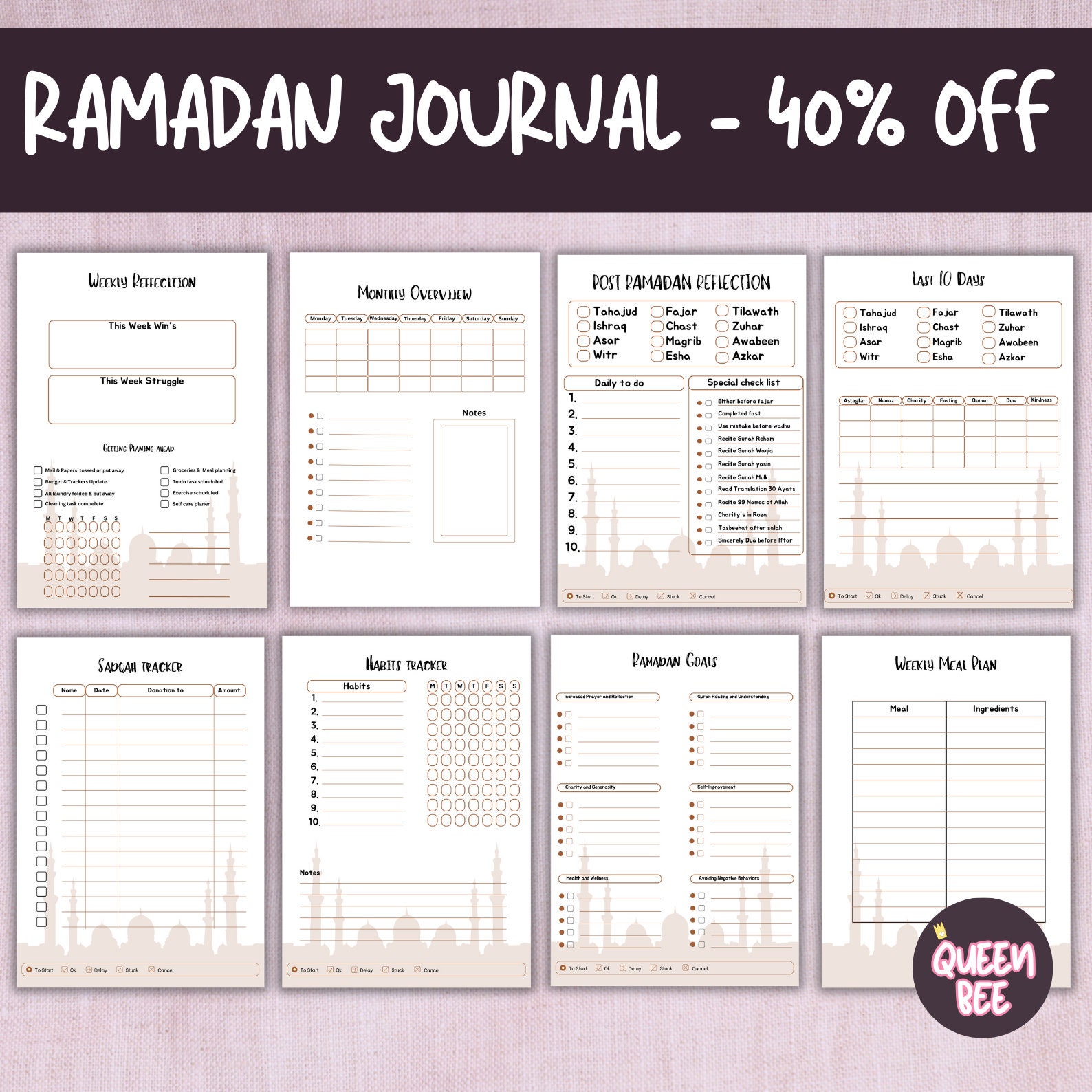 Ramadan Planner, Ramadan Journal, Muslim Planner Digital, Fasting ...