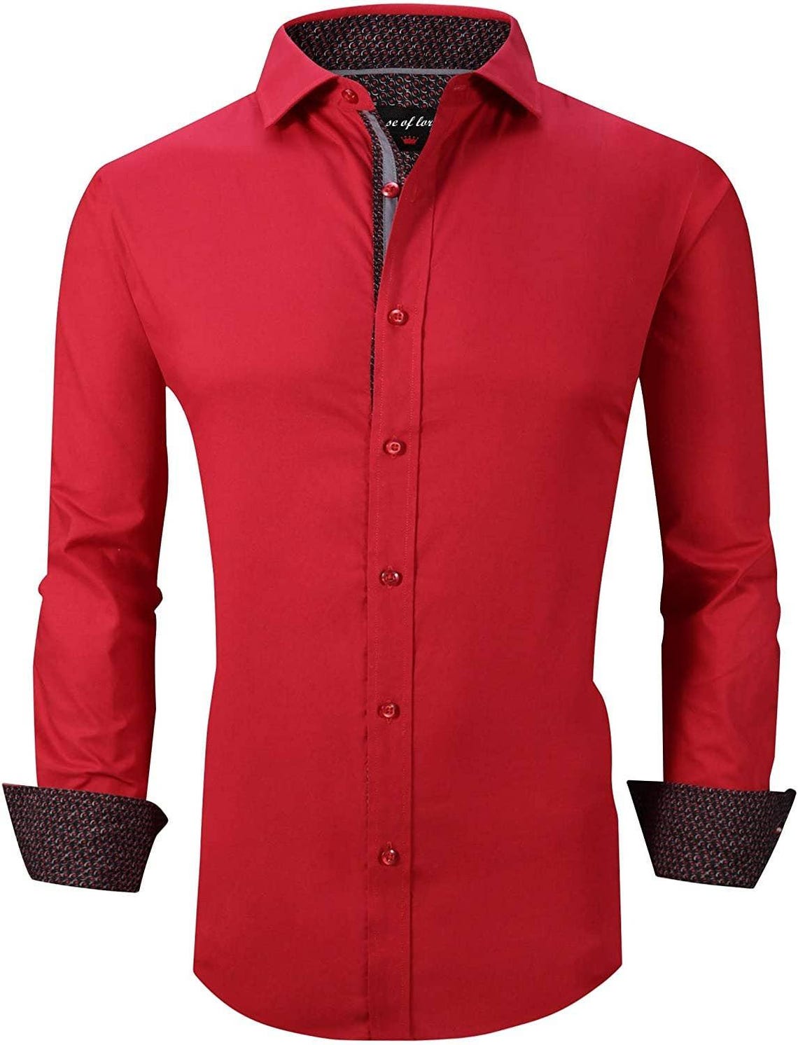 Calvetti Mens Dress Shirts Wrinkle Free Regular Long Sleeve Shirts ...