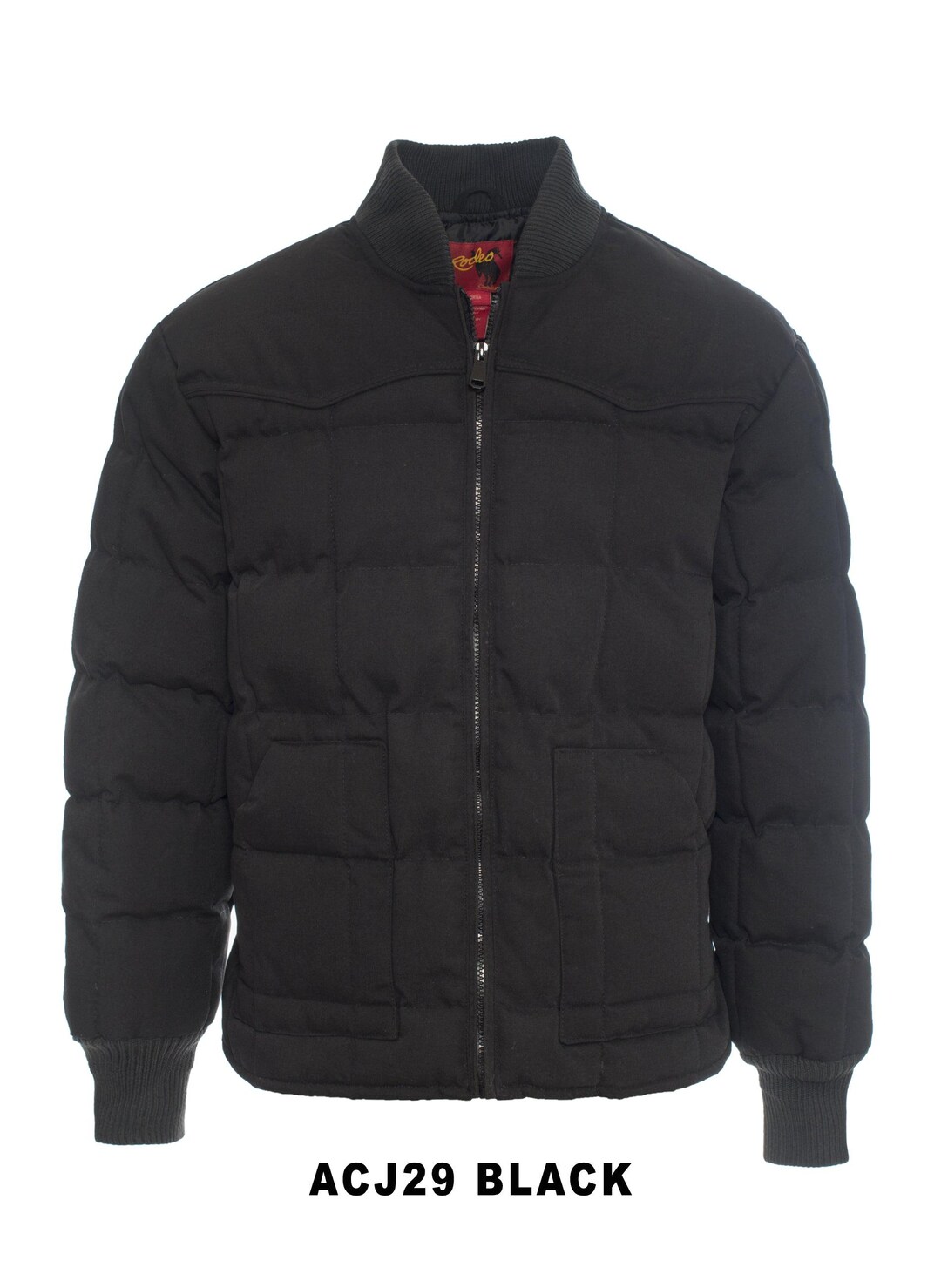Men's Canvas Quilted Puffer Jacket -ACJ29-BLACK - Etsy