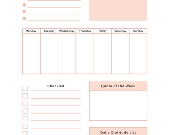 Pink Digital/printable Weekly Planner Pages Bundle 19 Sheets - Etsy