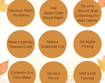 Editable Fall Bucket List Fall Checklist Family Family - Etsy