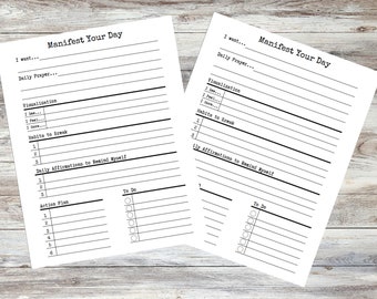 Daily Manifestation Journaling Pages Printable, Manifestation Journal ...
