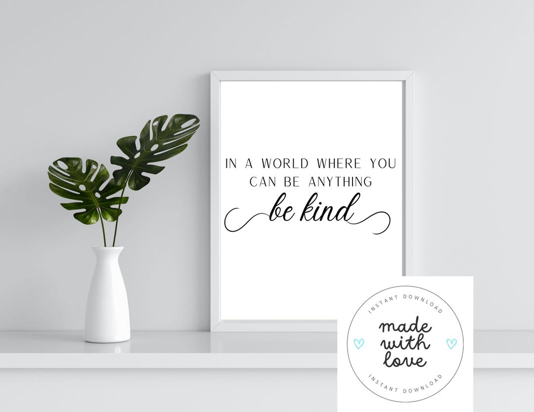 Be Kind Minimalist Printable - Instant Download PDF - Wall Art Decor ...