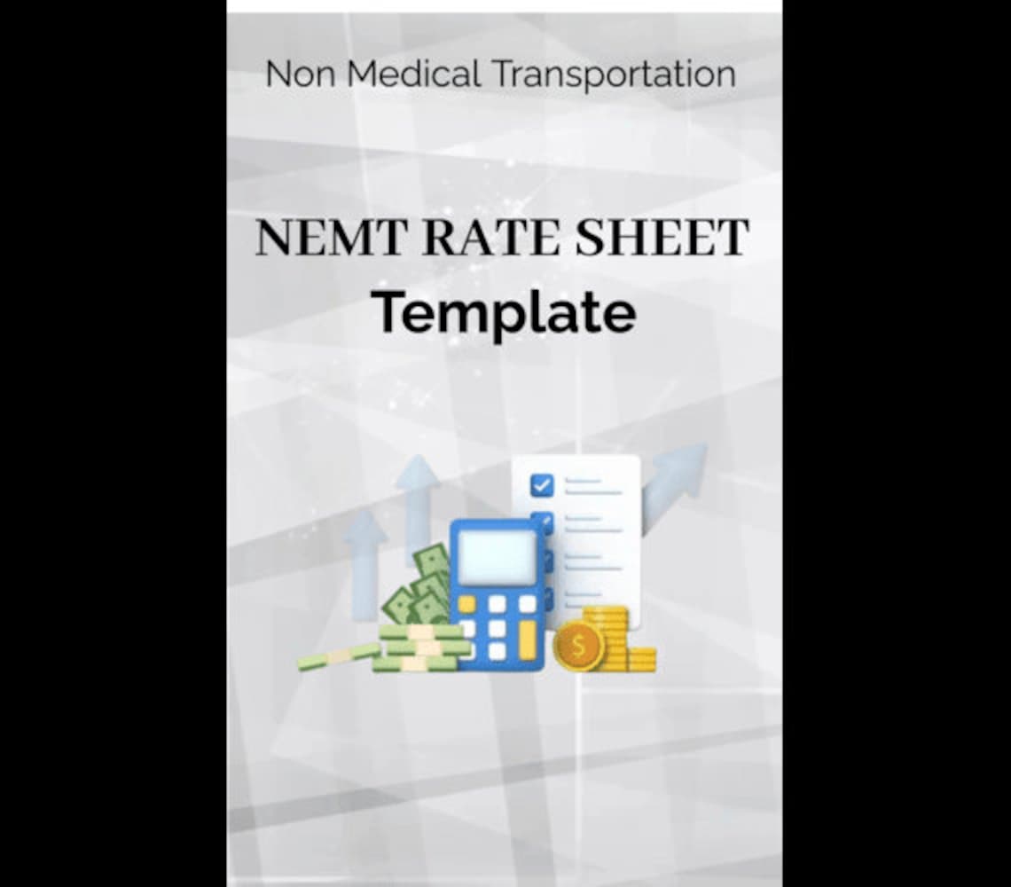 Nemt Rate Sheet Template, Non Medical Transportation Business, Nemt ...