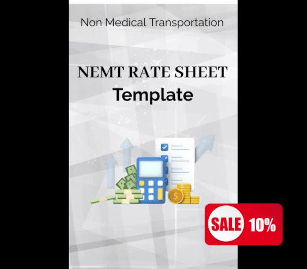 NEMT Rate Sheet Template: Non-medical Transportation Business - Etsy