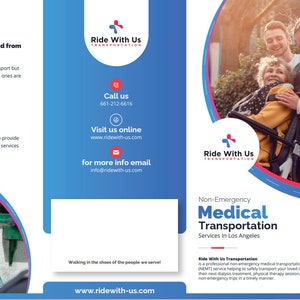 Editable Tri Fold Brochure/non Medical Transportation/brochure Template ...