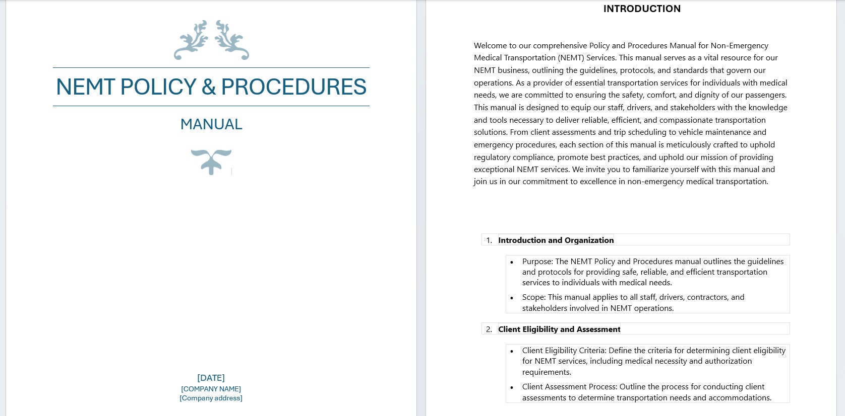 Nemt Policy & Procedures, Non Emergency Medical Transportation Policy ... Nemt Policy & Procedures, Non Emergency Medical Transportation Policy ...