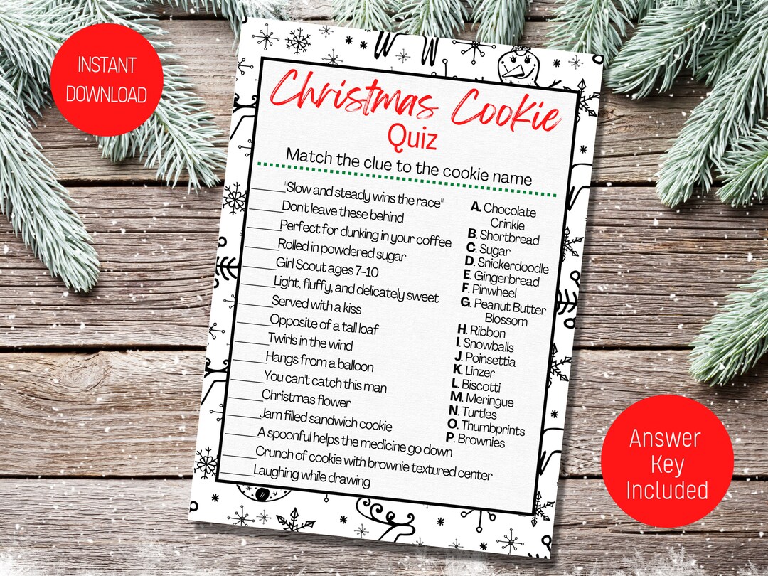 Christmas Cookie Quiz, Christmas Cookie Game, Christmas Games ...