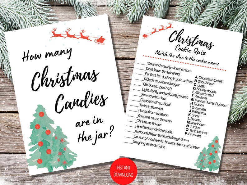 Christmas Games Bundle, Guess How Many Christmas Candies, Christmas ...
