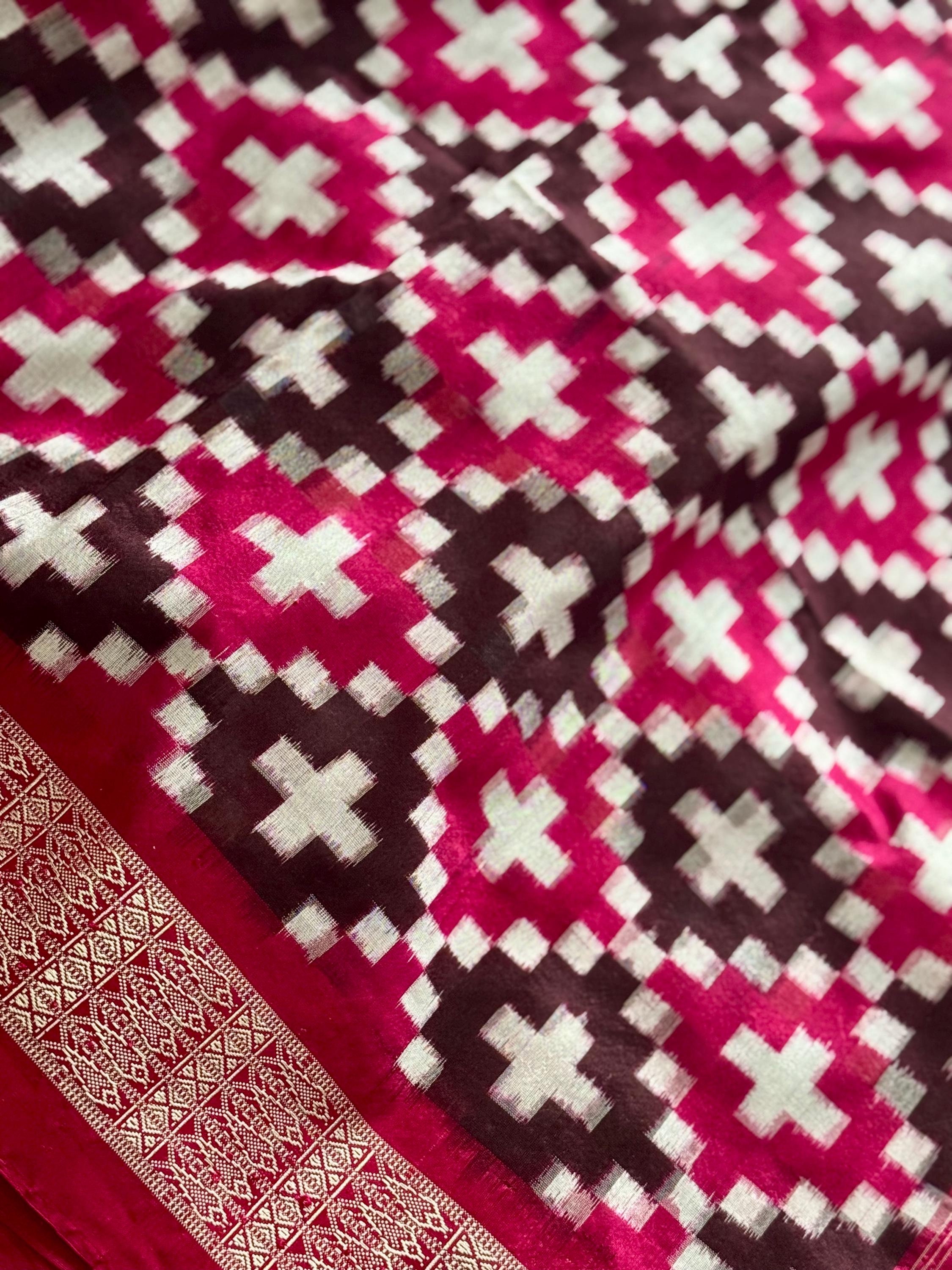 Pink Sambalpuri Pure Ikkat Silk Saree| Odisha Saree| Sambalpuri|usa ...