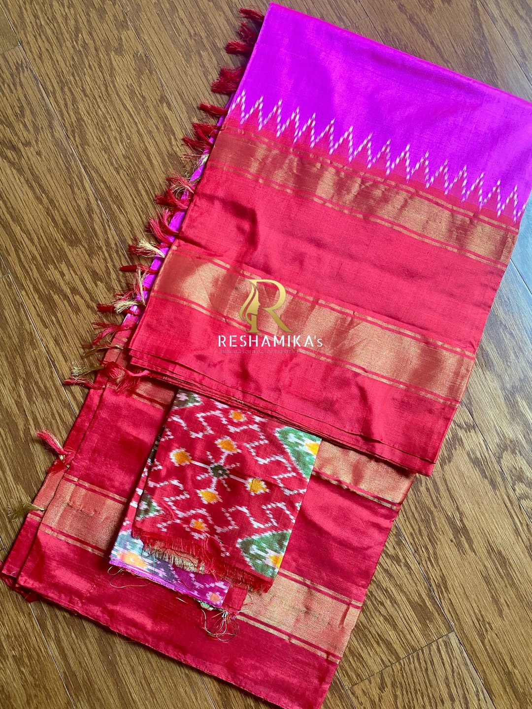 Pink (gulabi) Color Pure Pochampali Ikkat Silk Saree - Etsy
