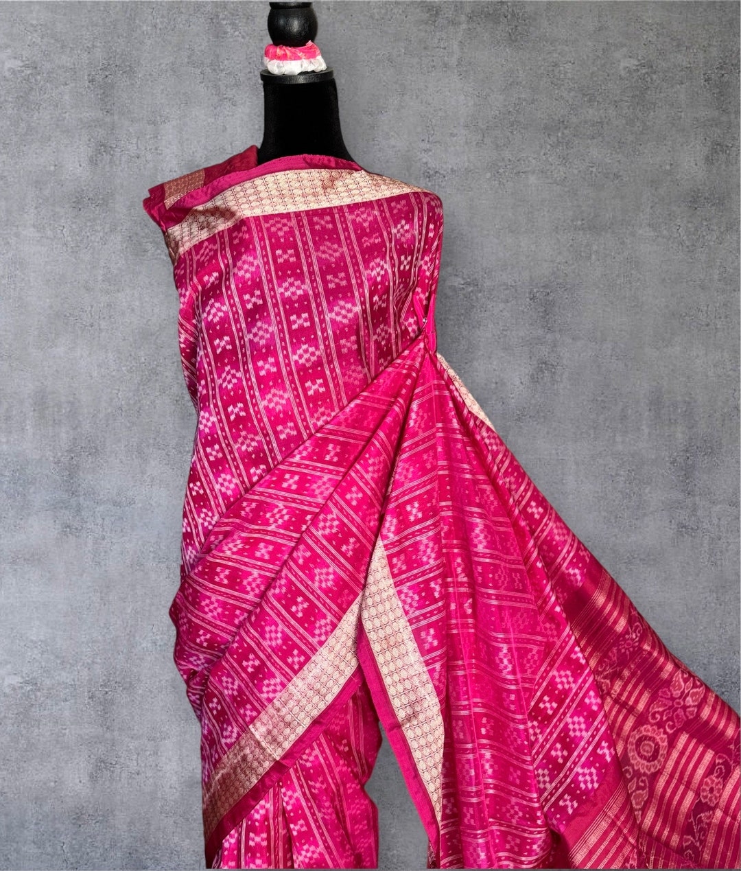 Pink Sambalpuri Pure Ikkat Silk Saree From Odisha Weaves - Etsy