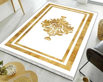 White Gold Rug - Etsy