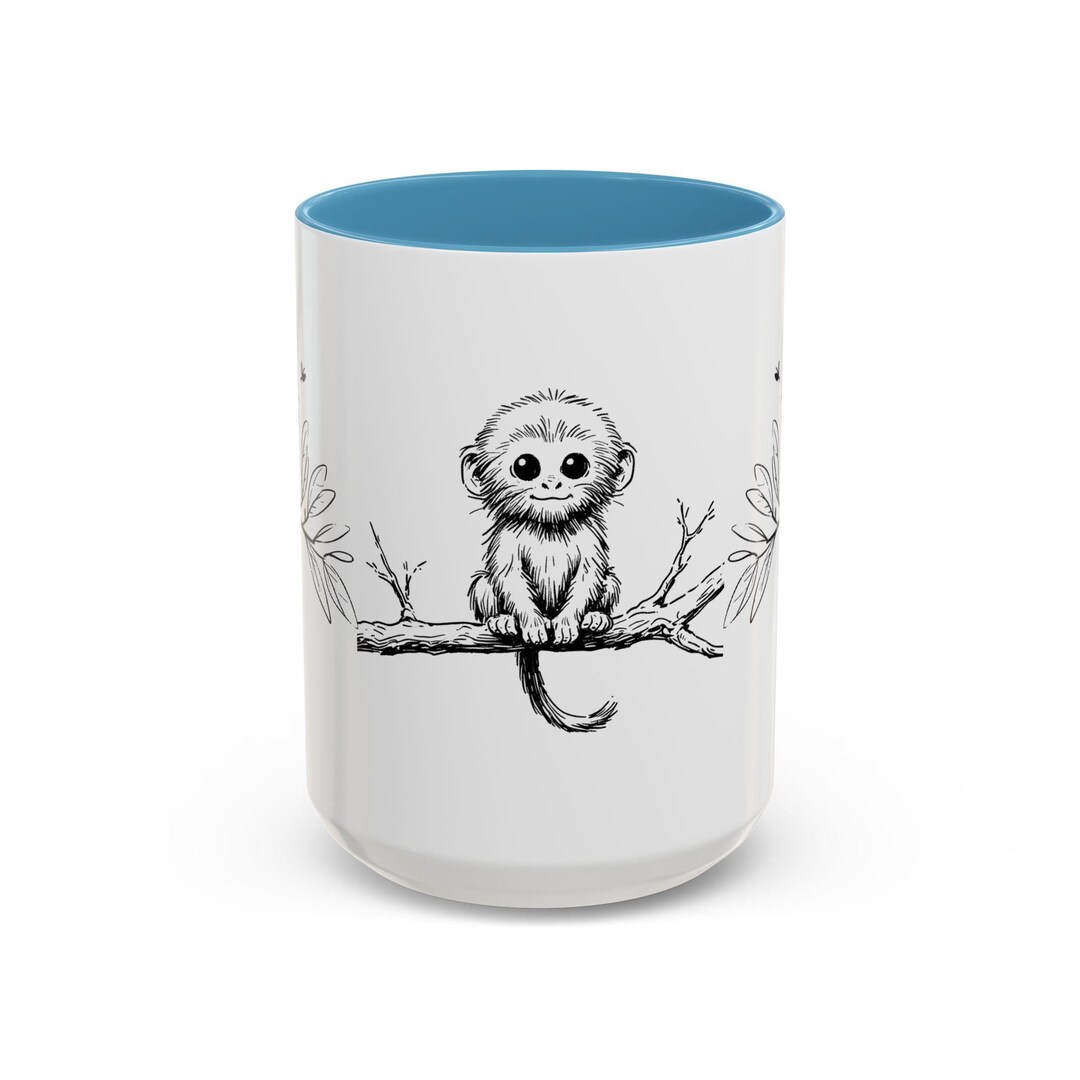 Cute Monkey Mug, Funny Animal Coffee Cup, Adorable Chimp Tea Mug ...