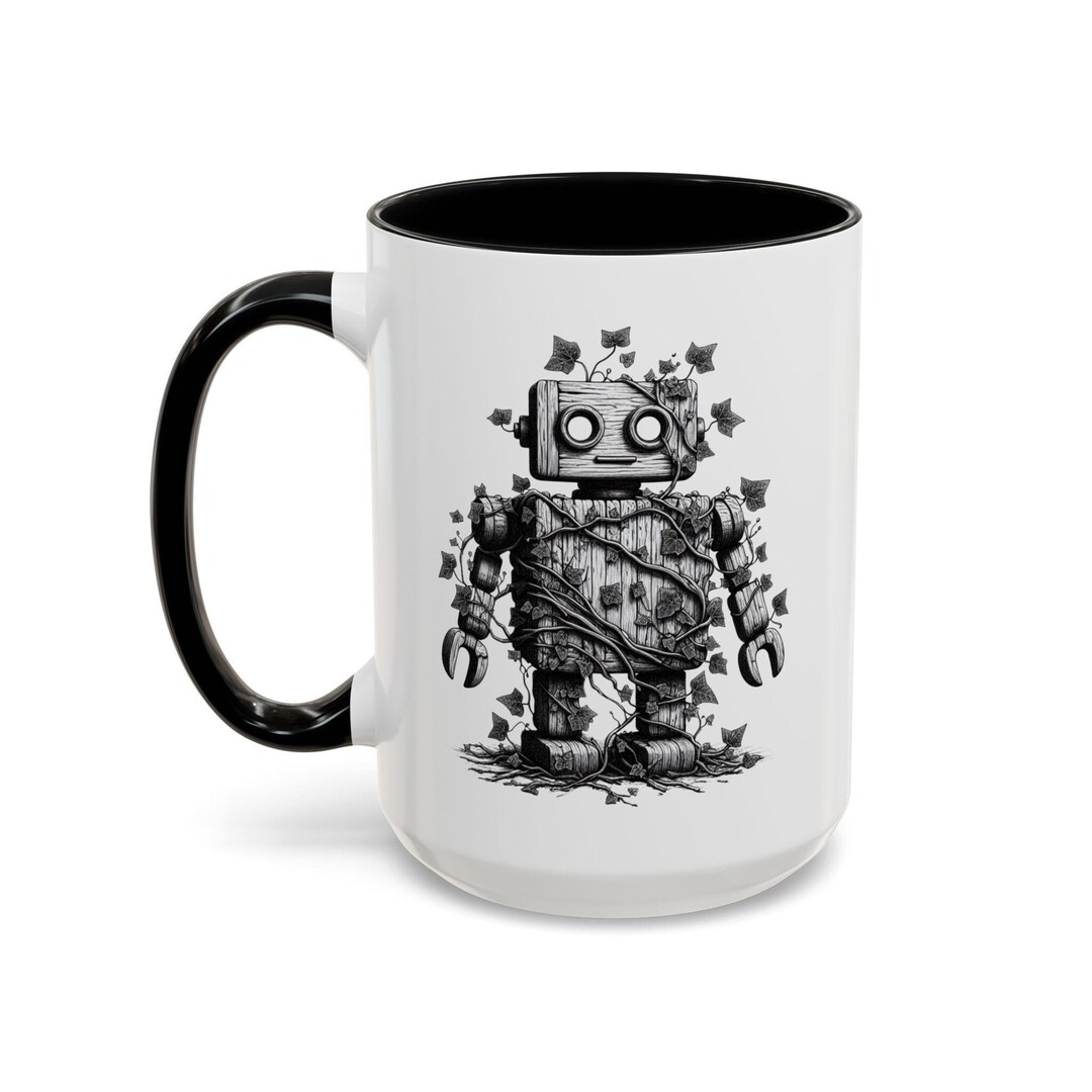 Robot Mug, Cute Nature-inspired Sci Fi Lover Gift, 11 Oz Cup, Unique ...