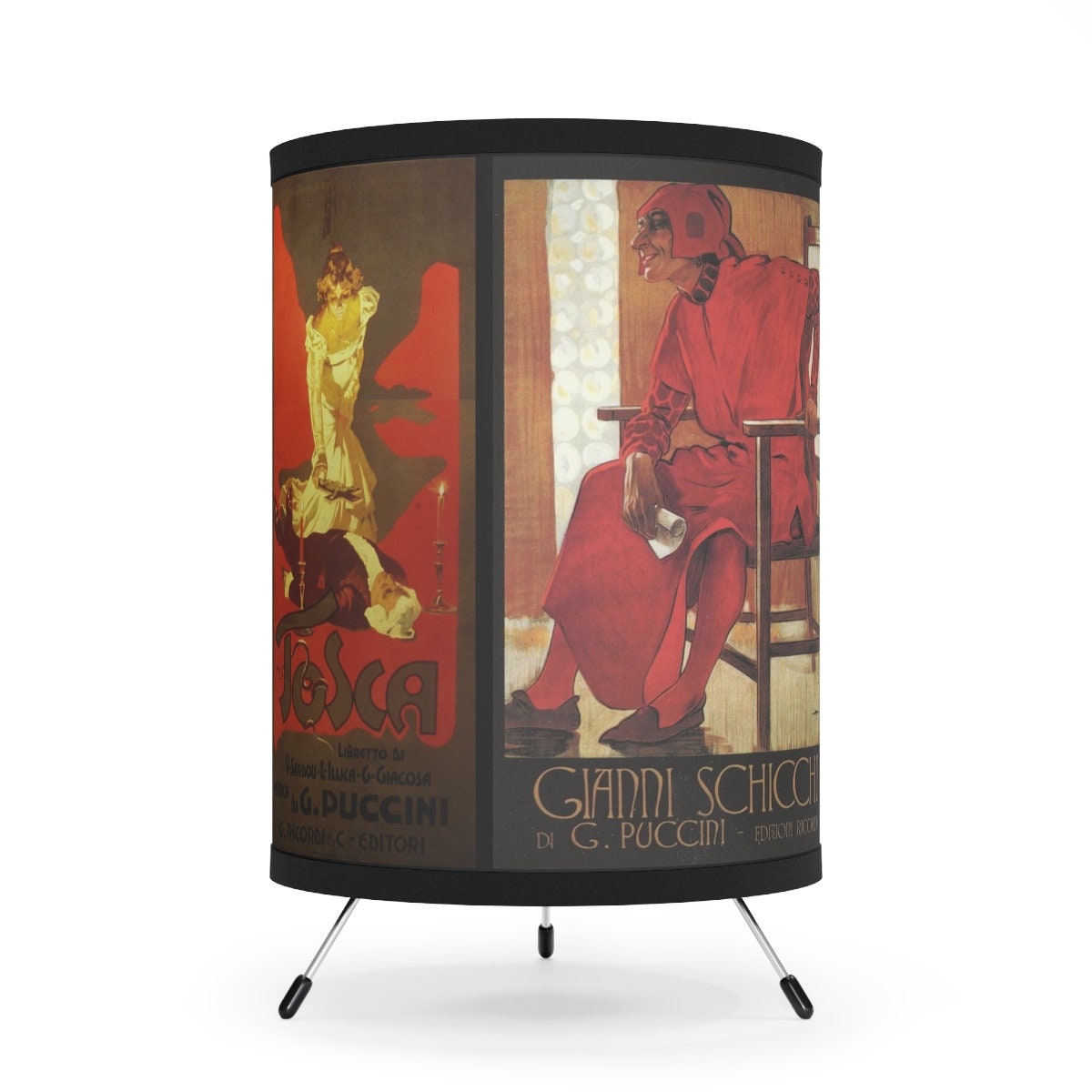 Tripod Lamp of 4 Opera Posters, Opera Lover, Turandot, La Boheme, Tosca ...