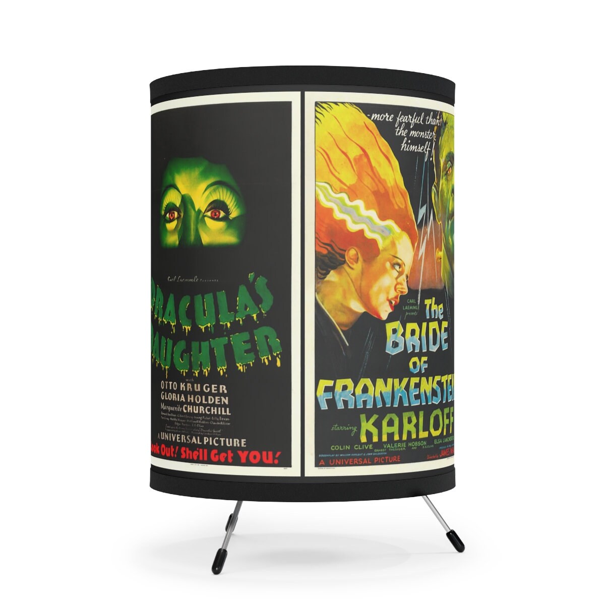 Tripod Lamp of Classic Hollywood Horror Movie Posters, Scary, Unique ...