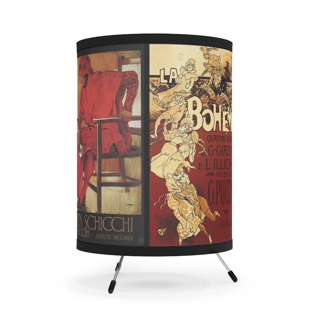 Tripod Lamp of 4 Opera Posters, Opera Lover, Turandot, La Boheme, Tosca ...