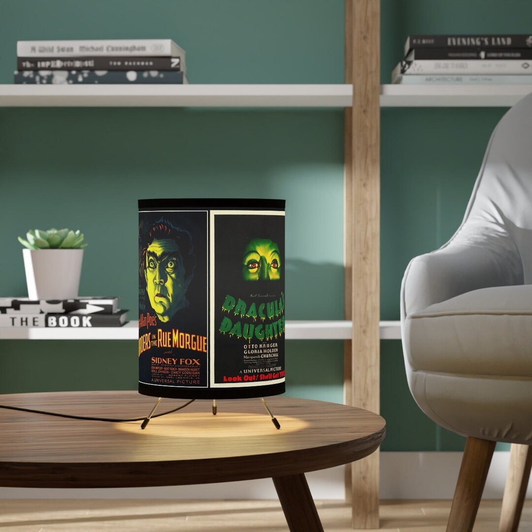 Tripod Lamp of Classic Hollywood Horror Movie Posters, Scary, Unique ...
