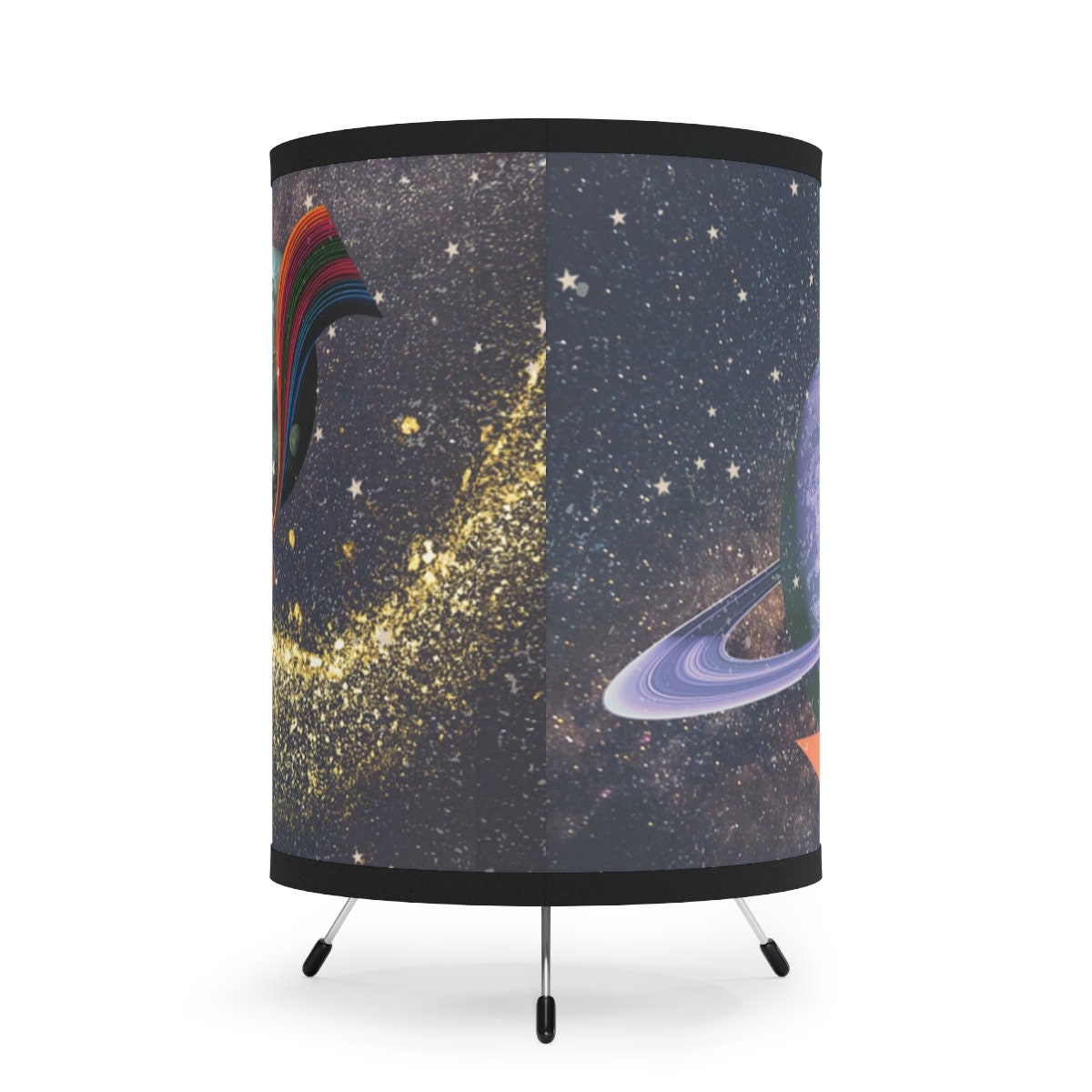 Retro Classic Decor, Lamp Pinups in Space, Collage, Funky, Unique, Fun ...