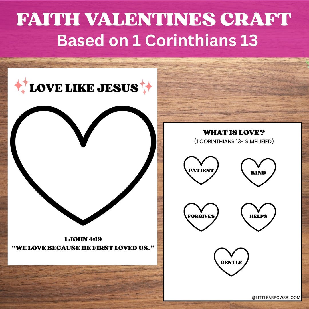 Christian Valentine's Day Worksheet, Love Like Jesus Printable (PDF ...