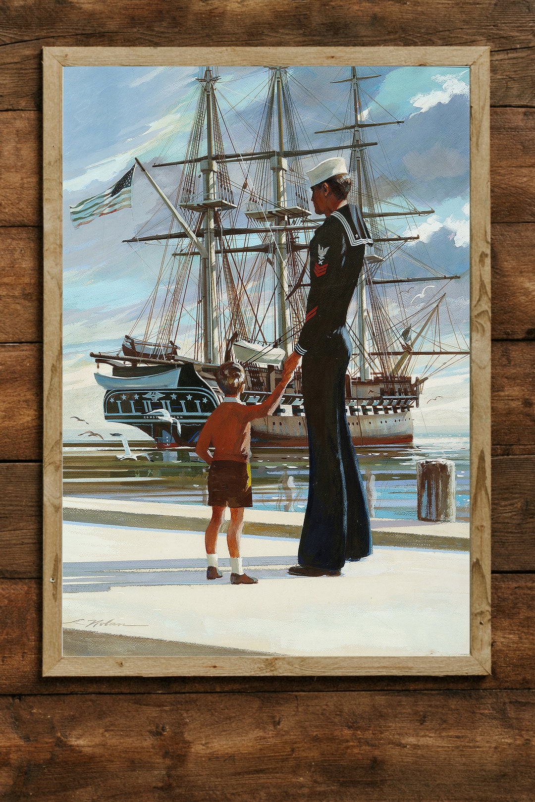 Heritage – US Navy Recruiting Poster (1959), Vintage Ship Print, A4 ...
