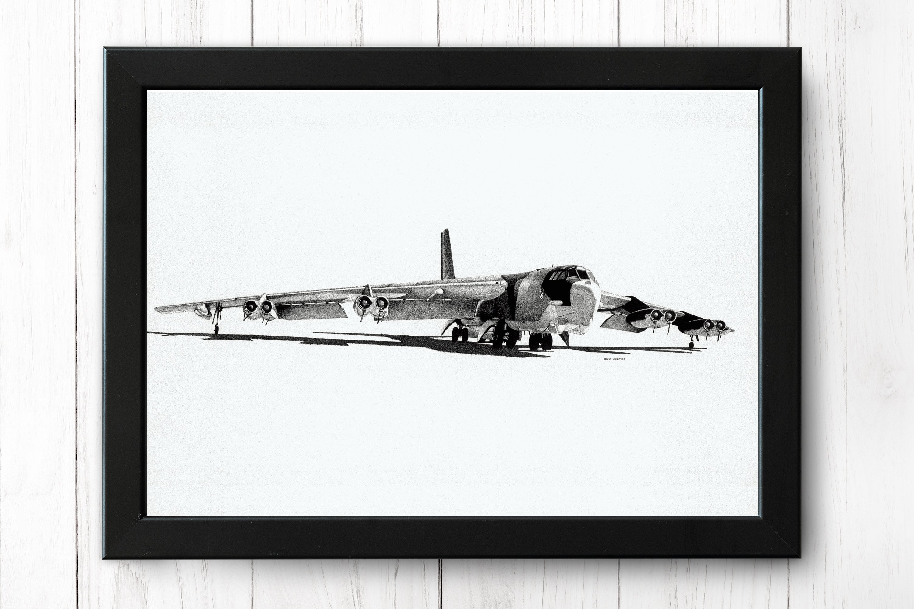 Boeing B-52 Stratofortress, Vintage Aircraft Print, A4 - Poster ...