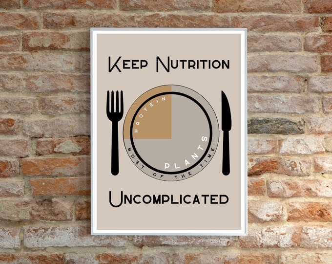 Nutrition Poster, Keep Nutrition Uncomplicated, Office Art for ...