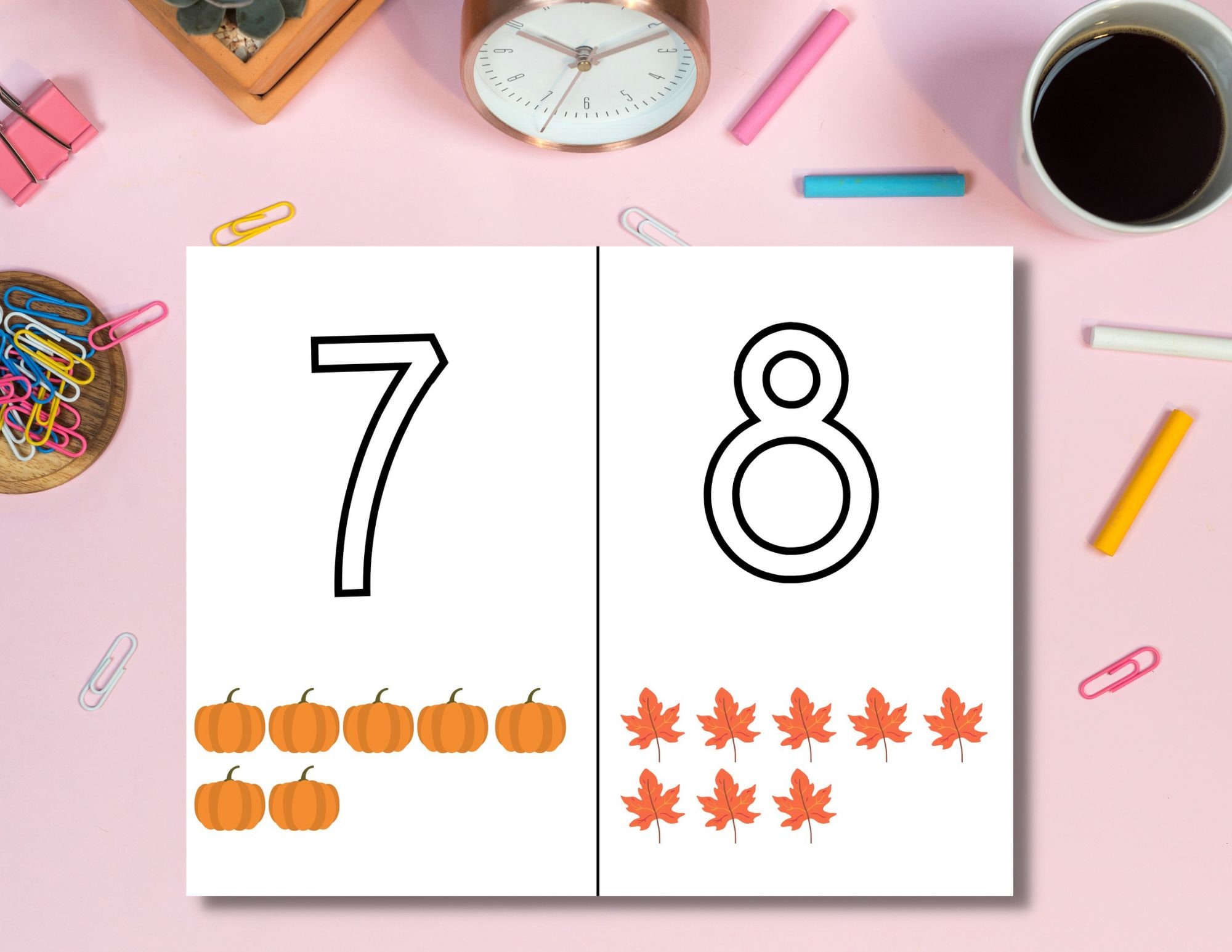 Fall Numbers, Kindergarten, Pre-k, Numbers 1-10, Counting, Ready to ...