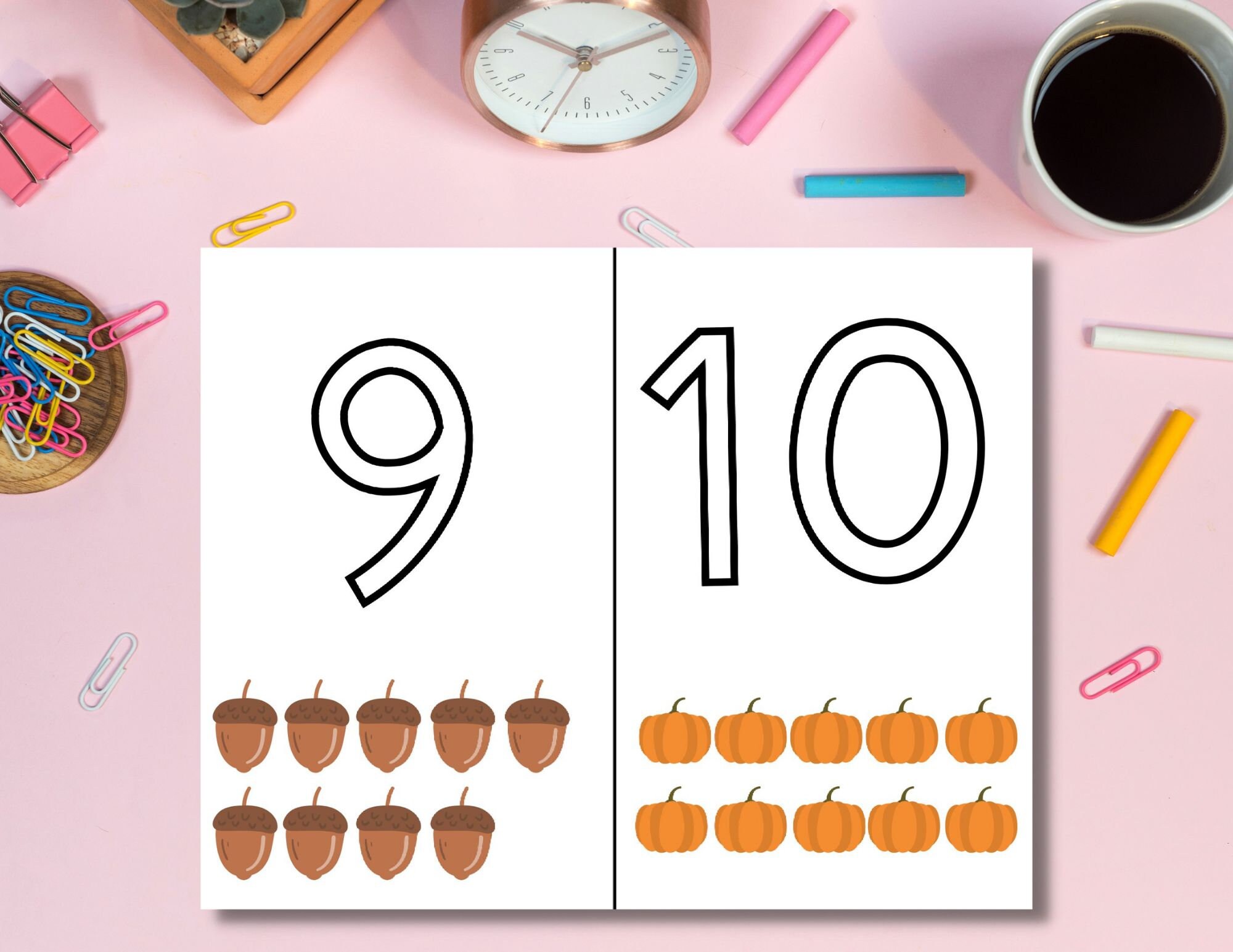 Fall Numbers, Kindergarten, Pre-k, Numbers 1-10, Counting, Ready to ...