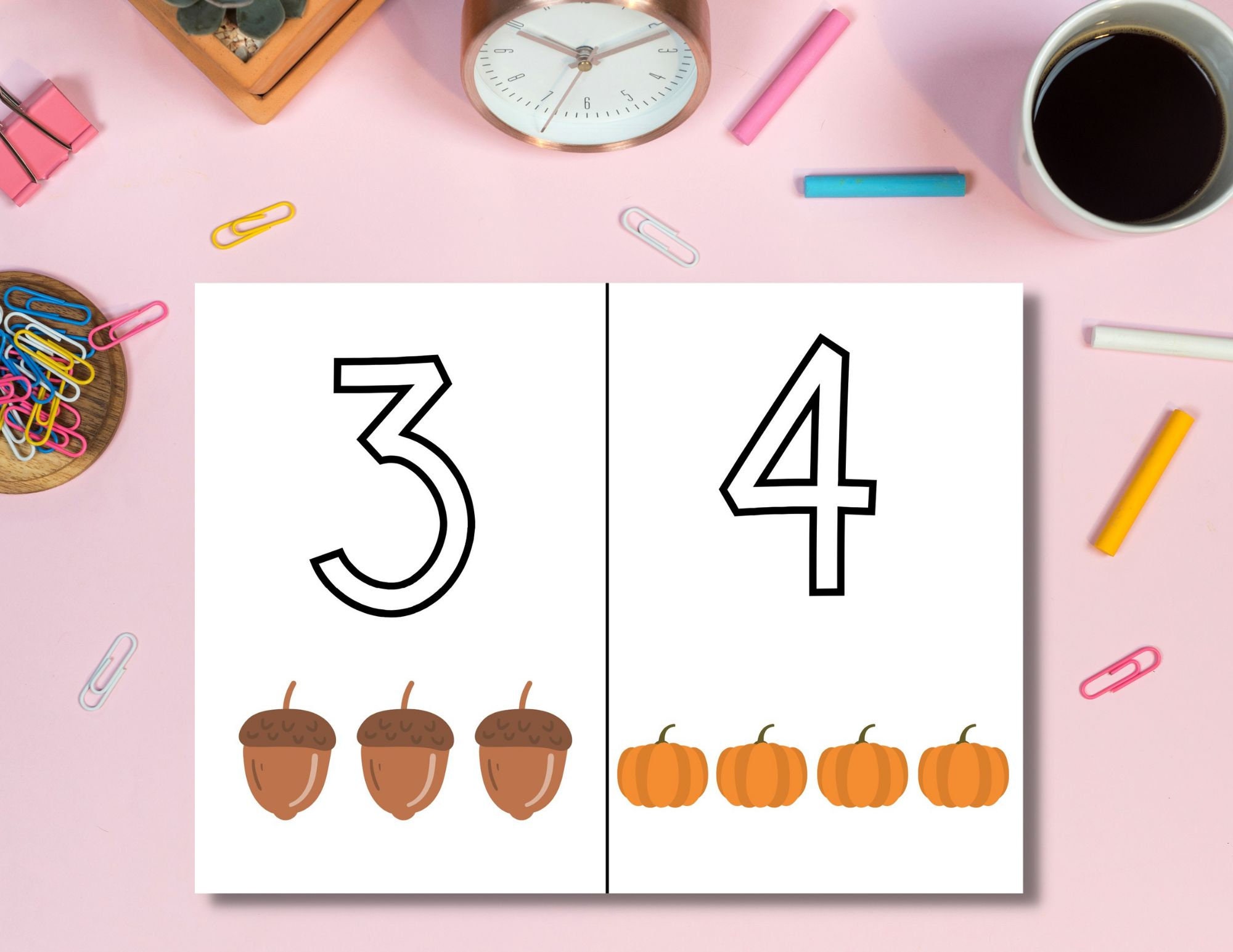Fall Numbers, Kindergarten, Pre-k, Numbers 1-10, Counting, Ready to ...