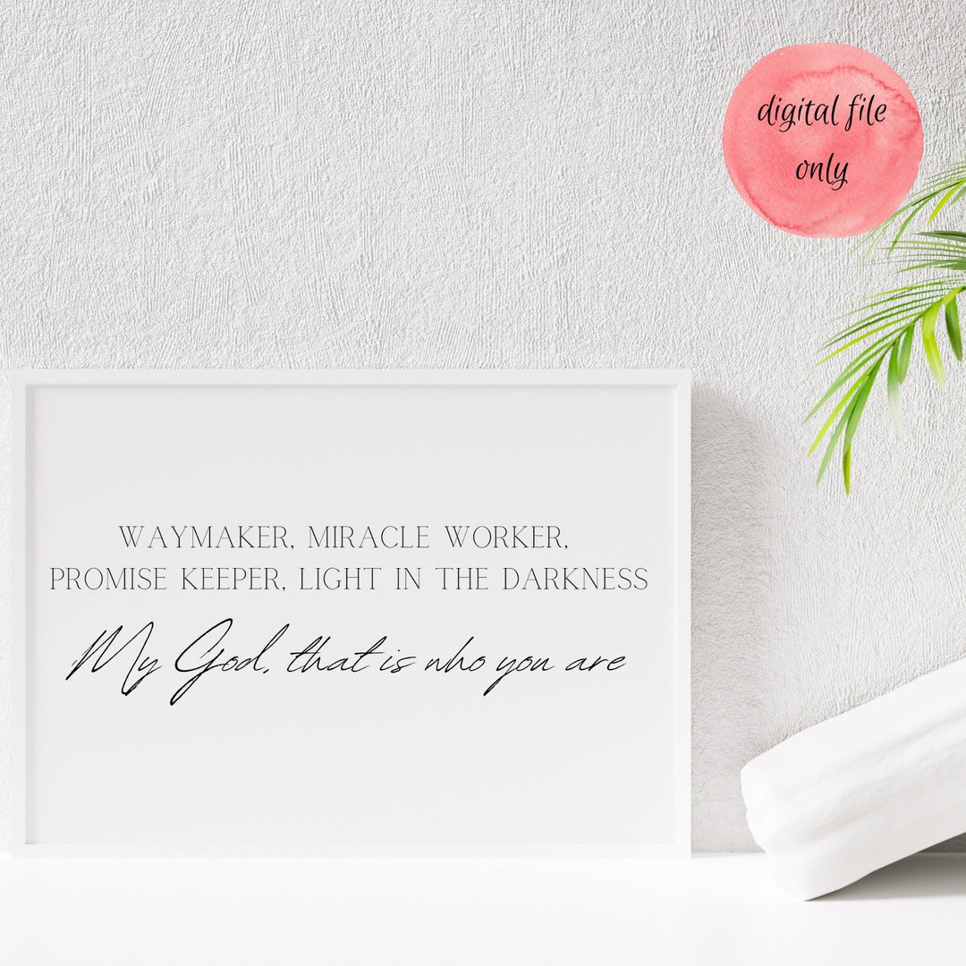 Waymaker Sign, Wall Decor, Bedroom, Wife, Wall Hanging, Customizable ...