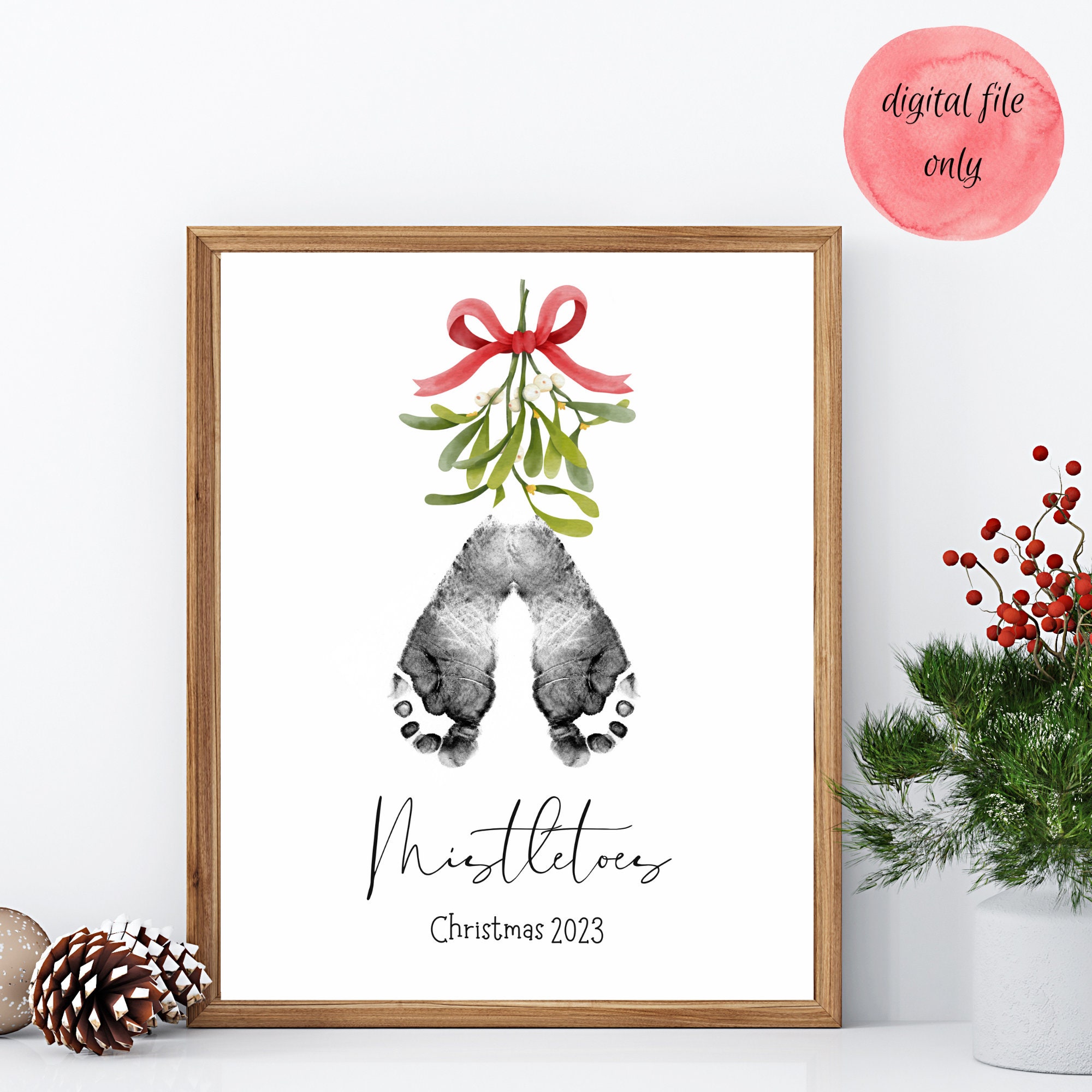 Mistletoes, Baby, Kids, Toddlers, Toes, Footprint Artwork, Christmas ...