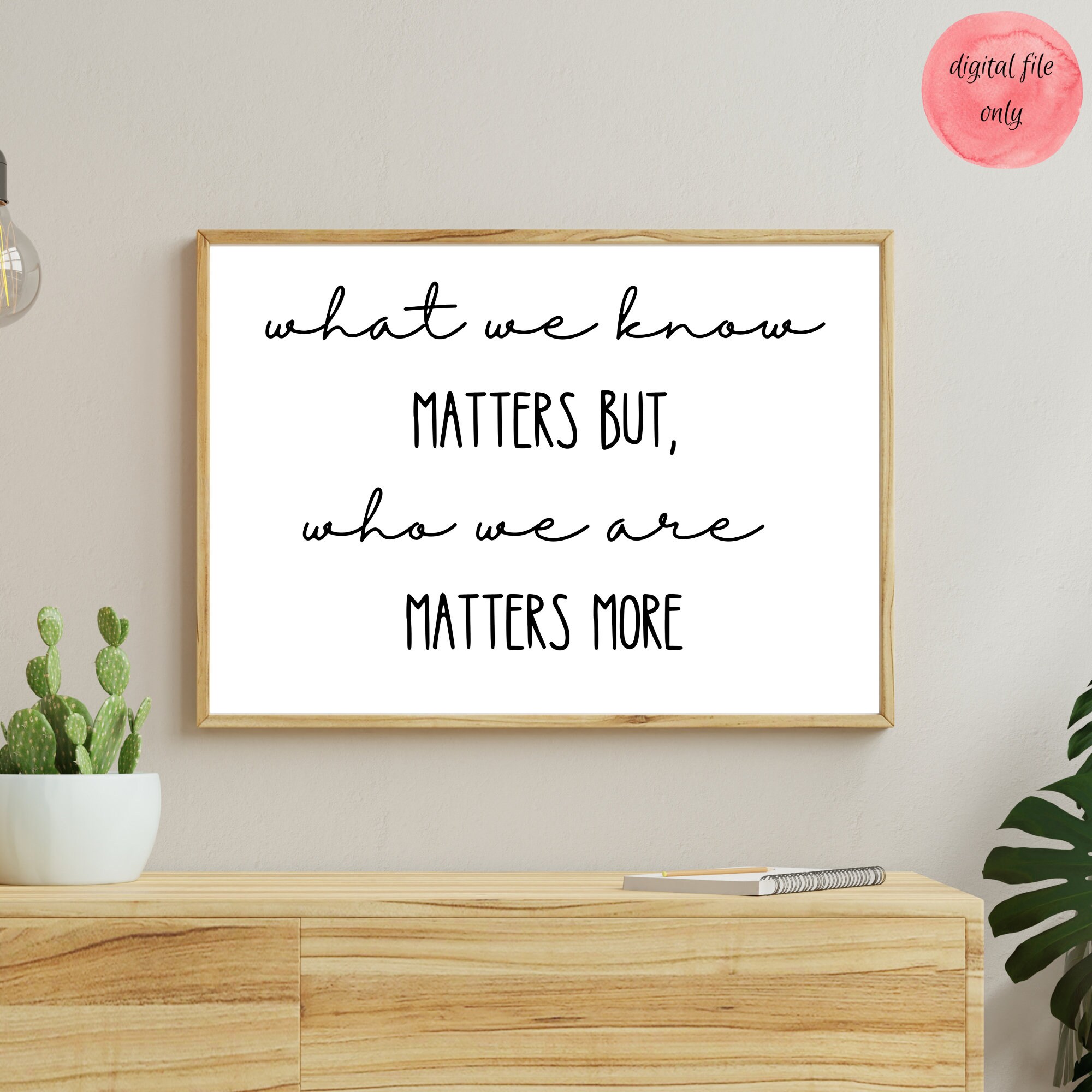 What We Know Matters but Who We Are Matters More, Wall Hanging, Digital ...