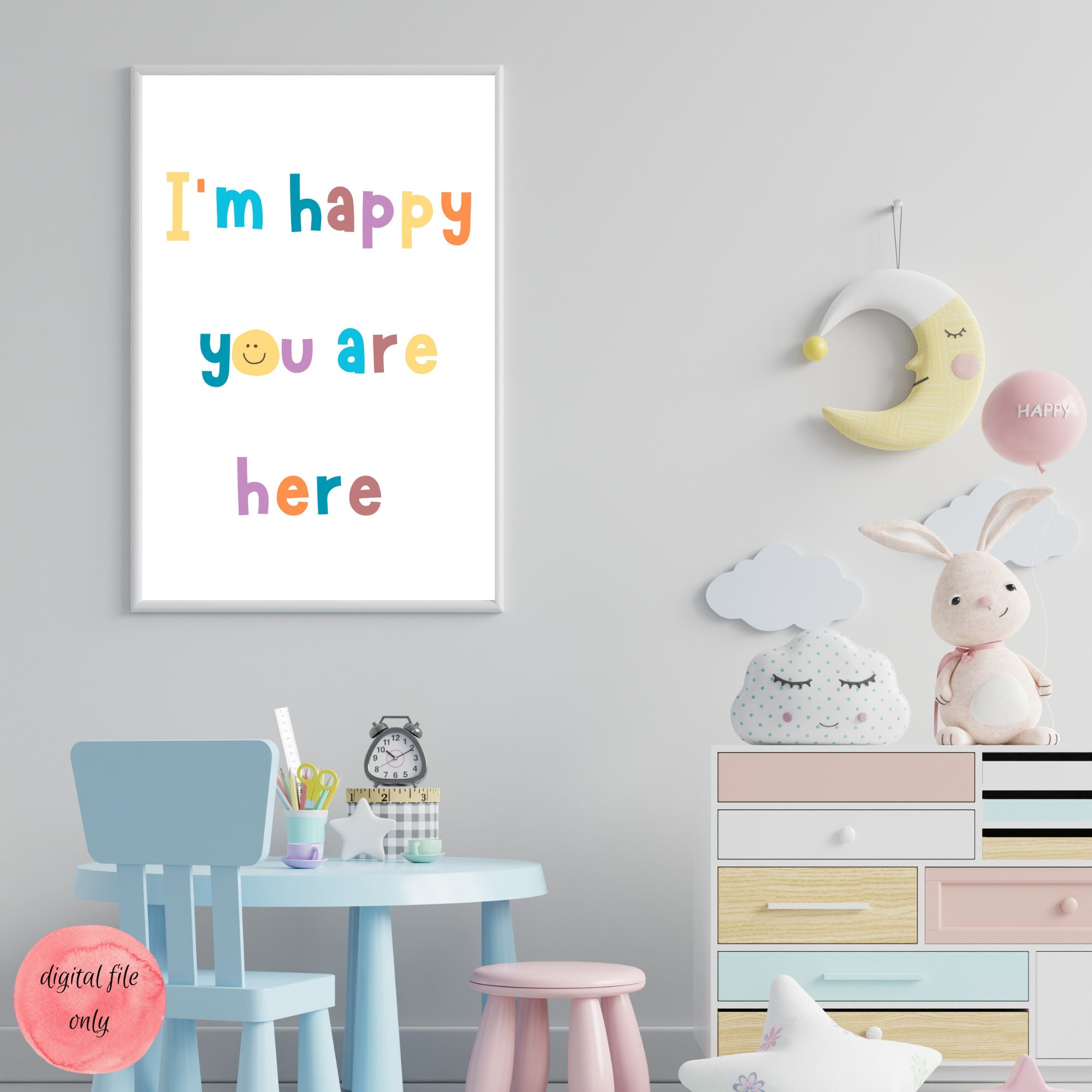 I'm Happy You Are Here, Wall Hanging, Digital Download, Home Decor ...