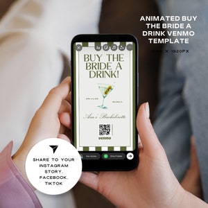 Buy the Bride a Drink Instagram Story Template, Venmo QR Code ...