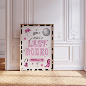 Pink Last Rodeo Bachelorette Party Welcome Sign, Bachelorette Decor ...