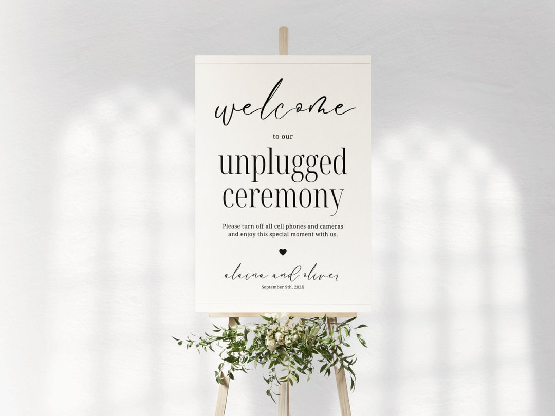 Unplugged Wedding Sign, Unplugged Wedding, Unplugged Ceremony Sign ...