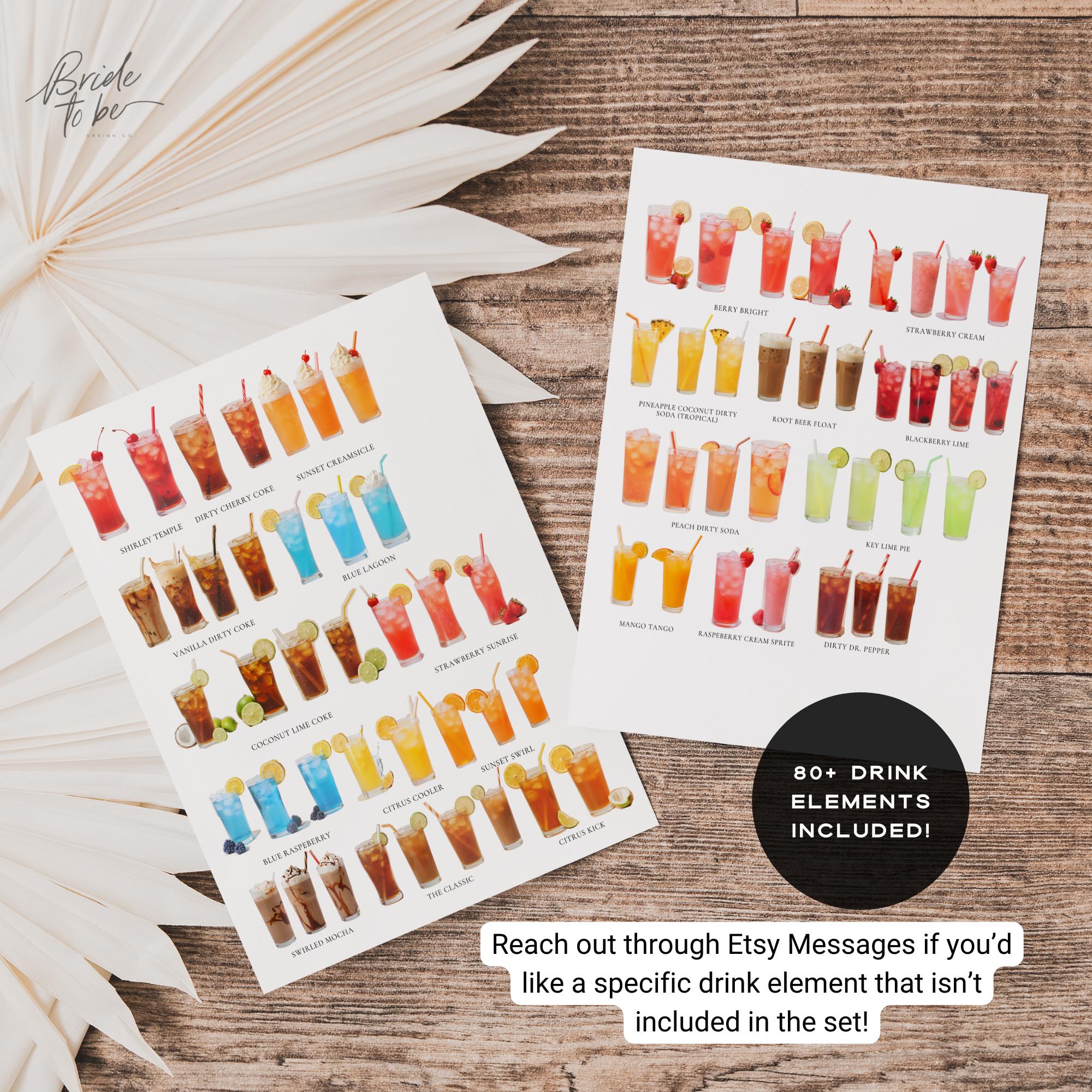 Soda Bar Menu Sign Template, Editable Soda Bar Sign, Soda Bar Menu ...